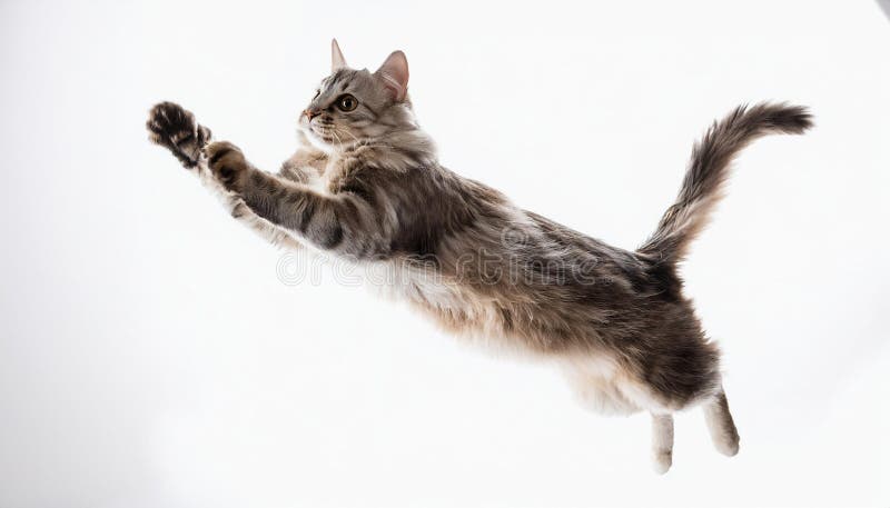 Cat Jump Isolated on Transparent Background Stock Illustration ...