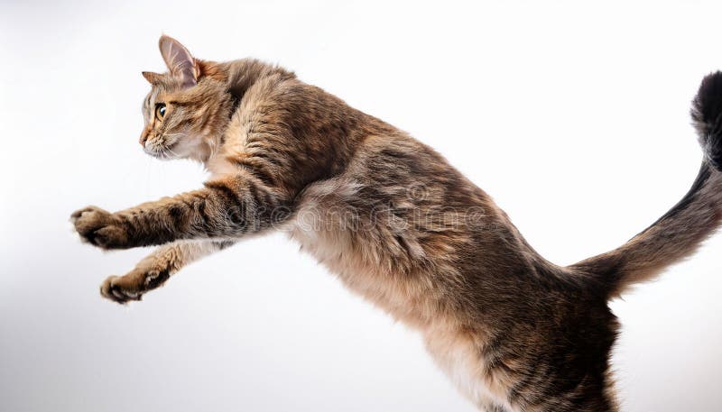 Cat Jump Isolated on Transparent Background Stock Illustration ...