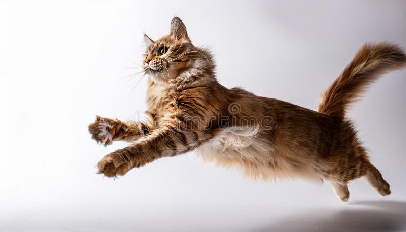 Cat Jump Isolated on Transparent Background Stock Illustration ...