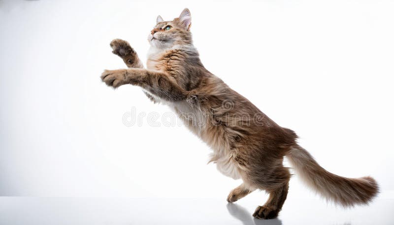 Cat Jump Isolated on Transparent Background Stock Illustration ...