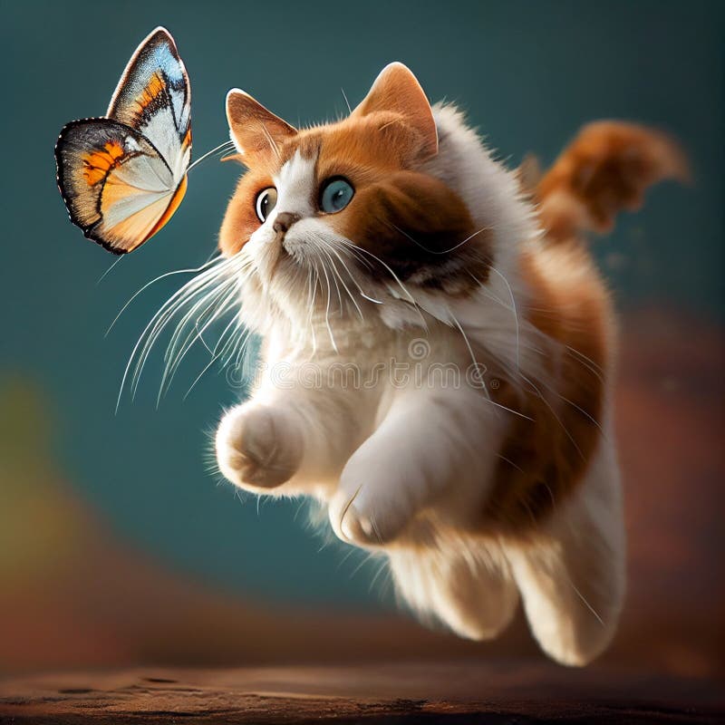 Cat Catch Butterfly Stock Illustrations – 177 Cat Catch Butterfly Stock ...