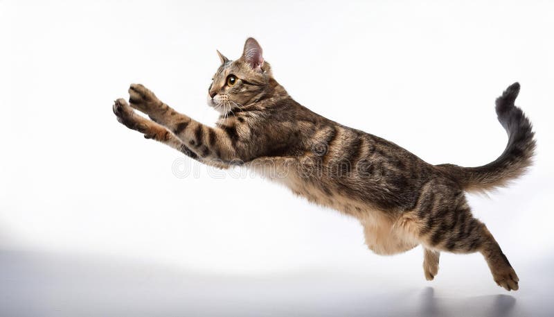 Cat Jump Isolated on Transparent Background Stock Illustration ...