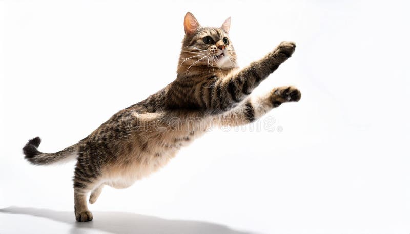 Cat Jump Isolated on Transparent Background Stock Illustration ...