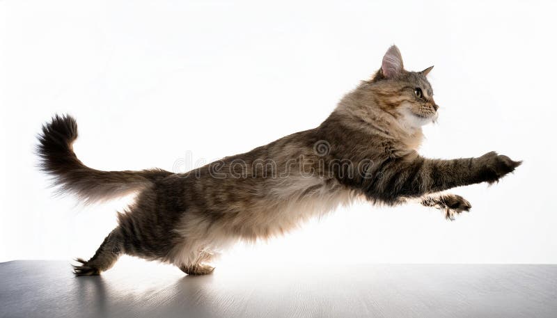 Cat Jump Isolated on Transparent Background Stock Illustration ...