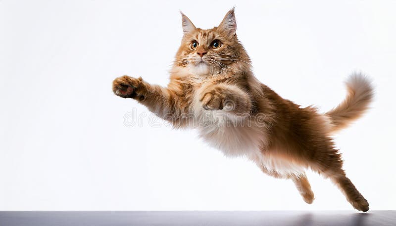 Cat Jump Isolated on Transparent Background Stock Illustration ...