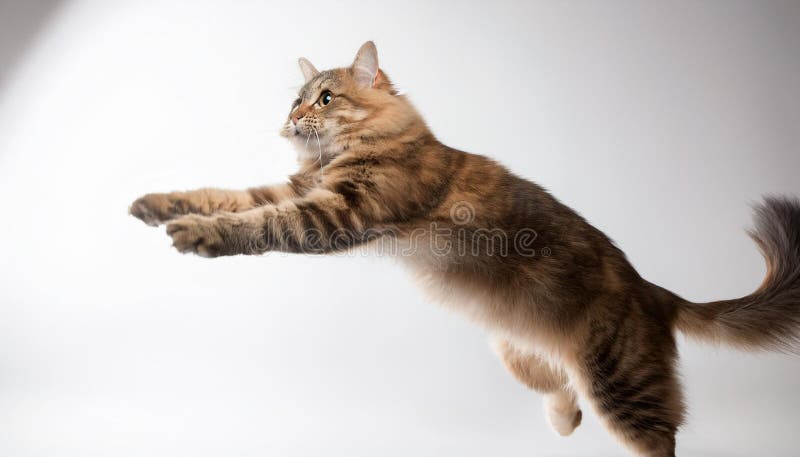 Cat Jump Isolated on Transparent Background Stock Illustration ...