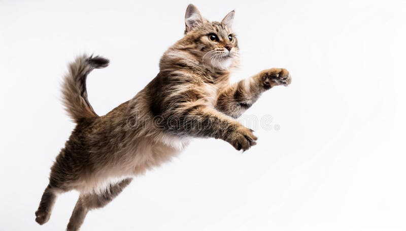 Cat Jump Isolated on Transparent Background Stock Illustration ...