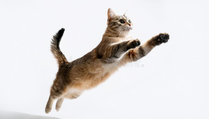 Cat Jump Isolated on Transparent Background Stock Illustration ...