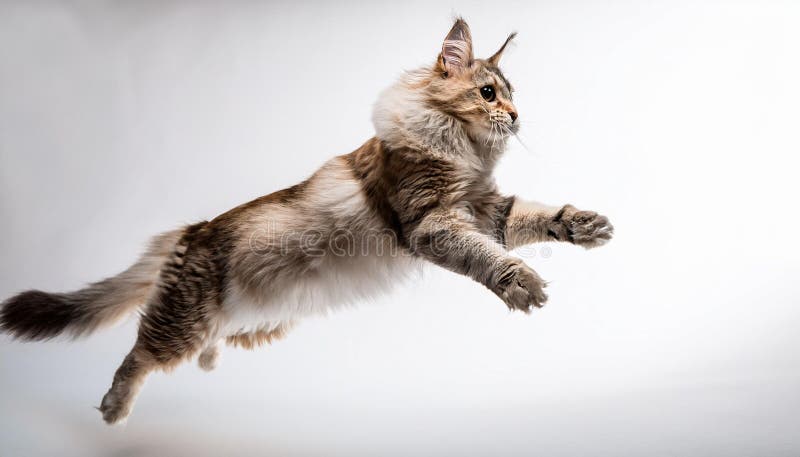 Cat Jump Isolated on Transparent Background Stock Illustration ...