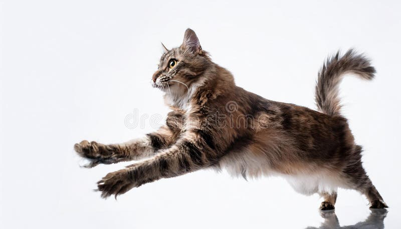 Cat Jump Isolated on Transparent Background Stock Illustration ...