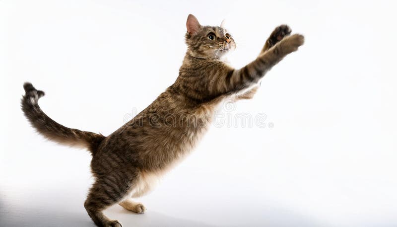 Cat Jump Isolated on Transparent Background Stock Illustration ...
