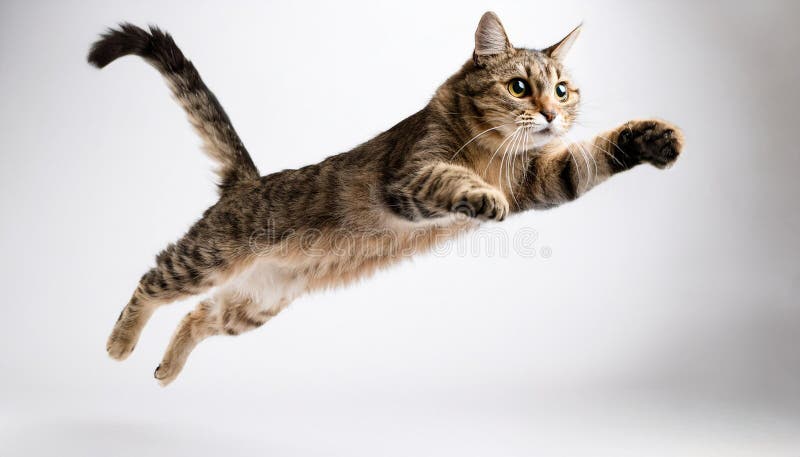 Cat Jump Isolated on Transparent Background Stock Illustration ...