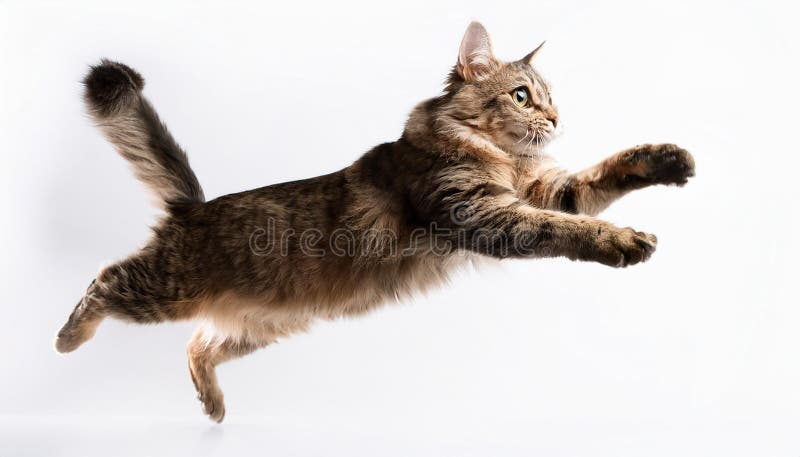 Cat Jump Isolated on Transparent Background Stock Illustration ...
