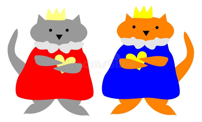 Cat King and Queen stock illustration. Illustration of graphics - 9185673