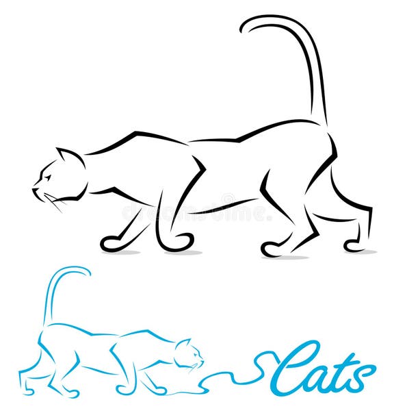 Cat label stock vector. Illustration of decorative, text - 28389987