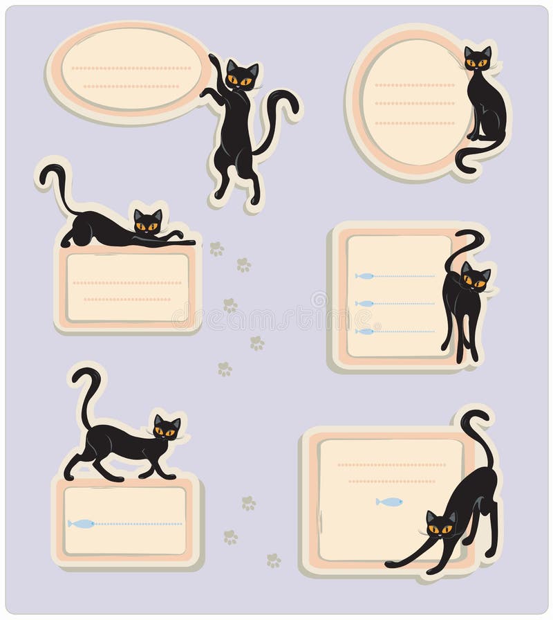 6 Cat Labels stock vector. Illustration of eyes, pets - 32412404