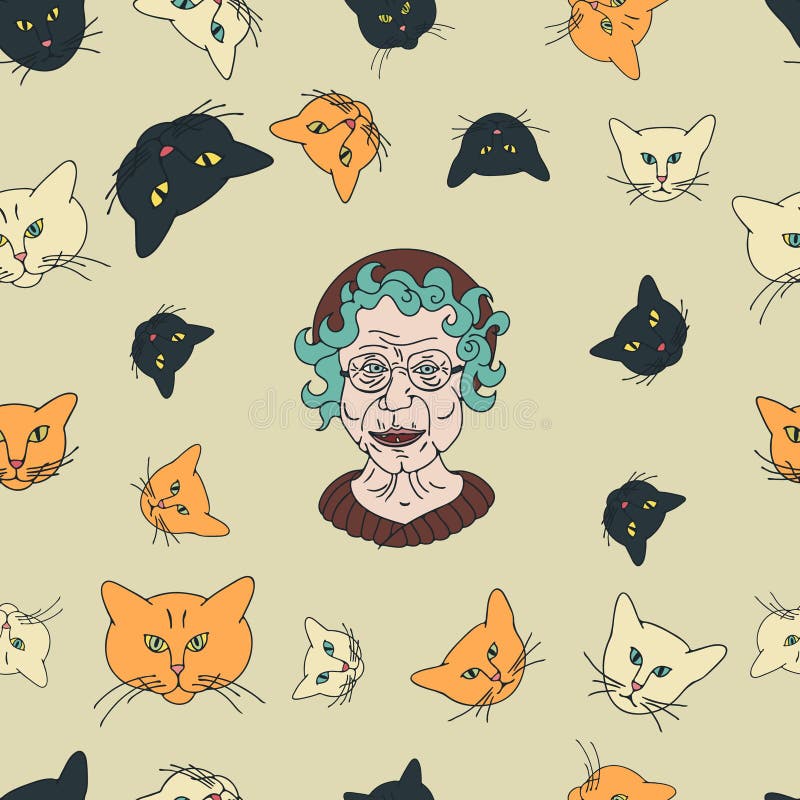 Crazy Cat Lady Drawing Stock Illustrations – 34 Crazy Cat Lady Drawing ...