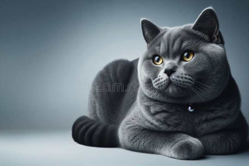 A Cat is Laying on a Grey Surface with Its Eyes Closed Stock Image ...