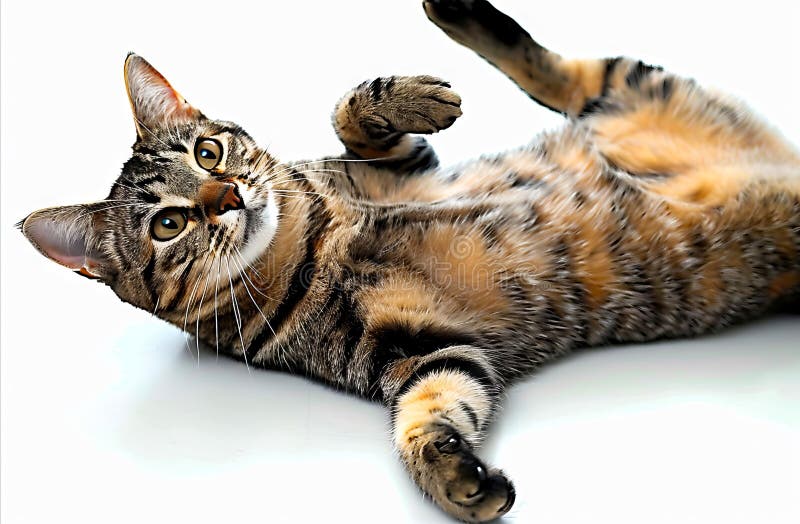 A Cat is Laying on Its Back Stock Image - Image of mammal, floor: 326832499