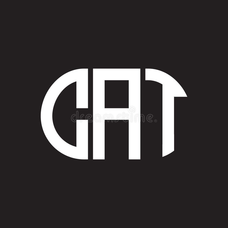 CAT Letter Logo Design on Black Background. CAT Creative Initials ...