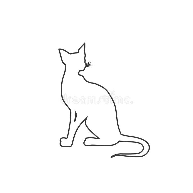 Cat Line Icon in Flat Style. Vector Illustration Stock Vector ...