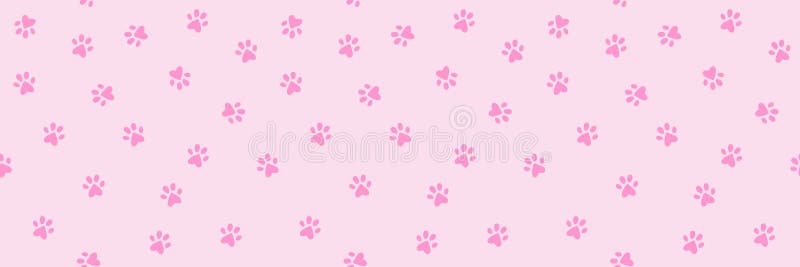 Cat Little Paws Pink Banner Background Stock Vector - Illustration of ...