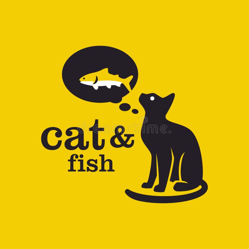 Cat Fish Logo stock illustration. Illustration of animal - 247779872