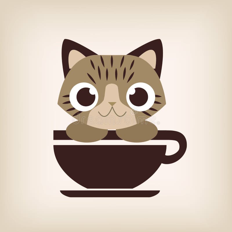 Cat logo coffee vector. stock vector. Illustration of milk - 67135116