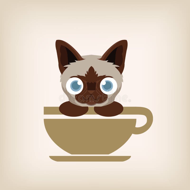 Cat logo coffee vector. stock vector. Illustration of coffee - 67135124