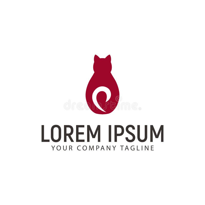 Cat Logo Design Concept Template Stock Vector - Illustration of black ...