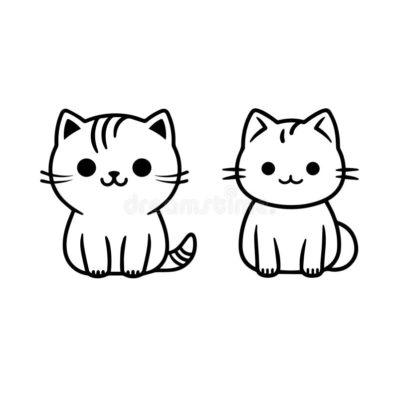 Cat Logo Design with Image of Two Cats Stock Illustration ...