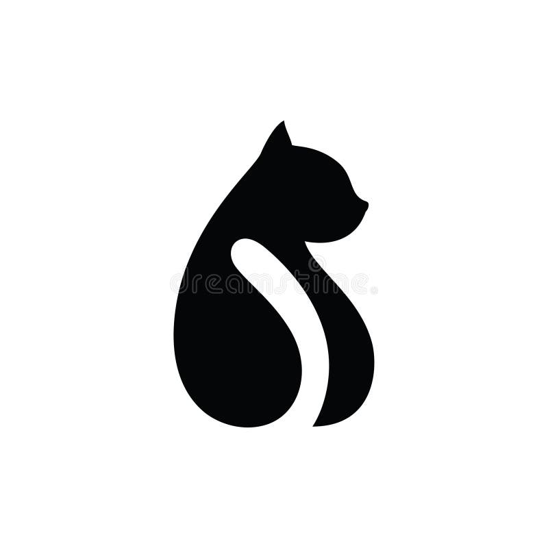 Cat Logo Design Symbol Vector Illustration Stock Vector - Illustration ...