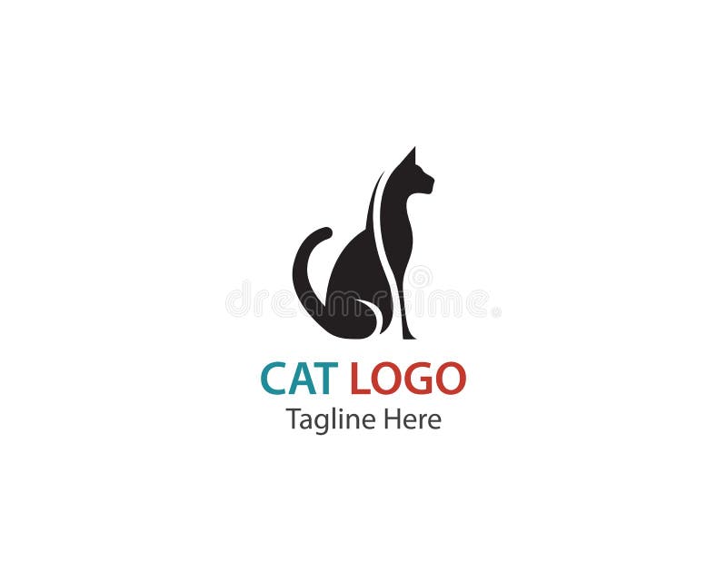 Cat Logo Design Template Vector Illustration Stock Illustration ...