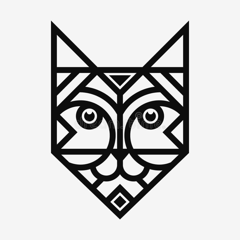 Cat Logo. Geometric Pattern Stock Vector - Illustration of design ...