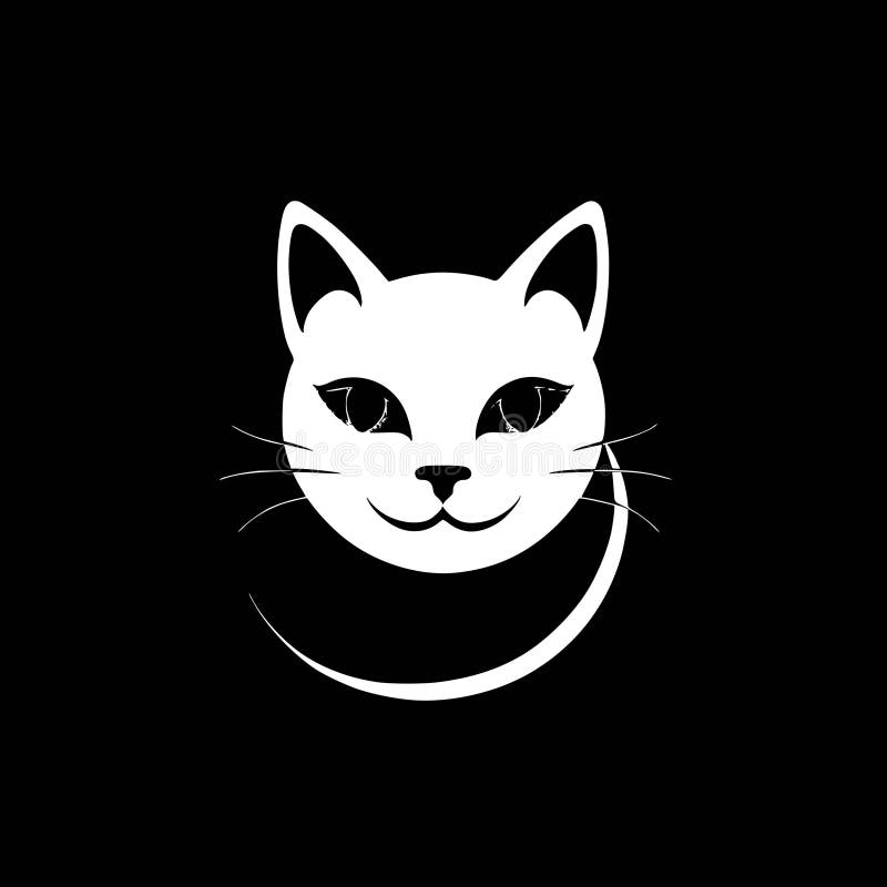 Cat Logo Suitable for Vector Illustration Emblem Mascot White and Black ...