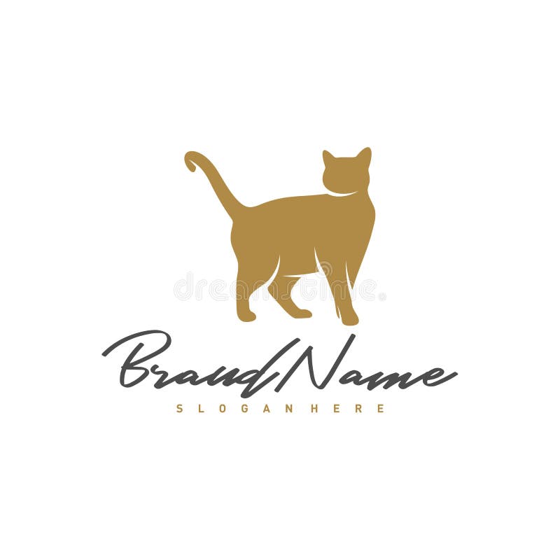 Cat Logo Vector Design Template, Silhouette Cat Logo, Illustration ...