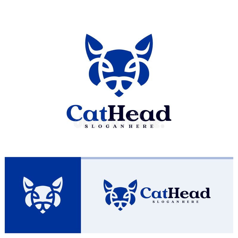 Cat Logo Vector Template, Creative Cat Head Logo Design Concepts Stock ...