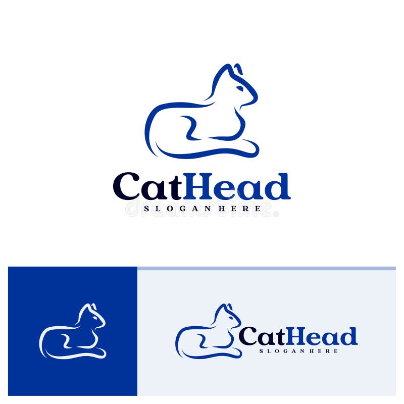 Cat Logo Vector Template, Creative Cat Head Logo Design Concepts Stock ...
