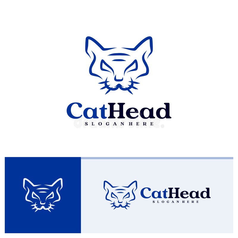 Cat Logo Vector Template, Creative Cat Head Logo Design Concepts Stock ...