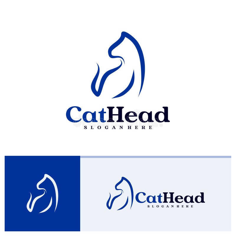 Cat Logo Vector Template, Creative Cat Head Logo Design Concepts Stock ...