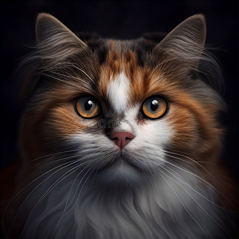 Cat looking at camera stock illustration. Illustration of black - 273314140