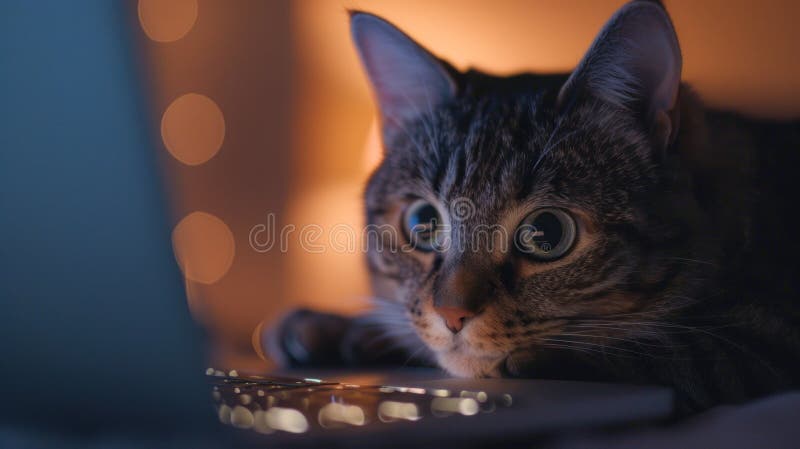 845 Cat Looking Computer Screen Stock Photos - Free & Royalty-Free ...