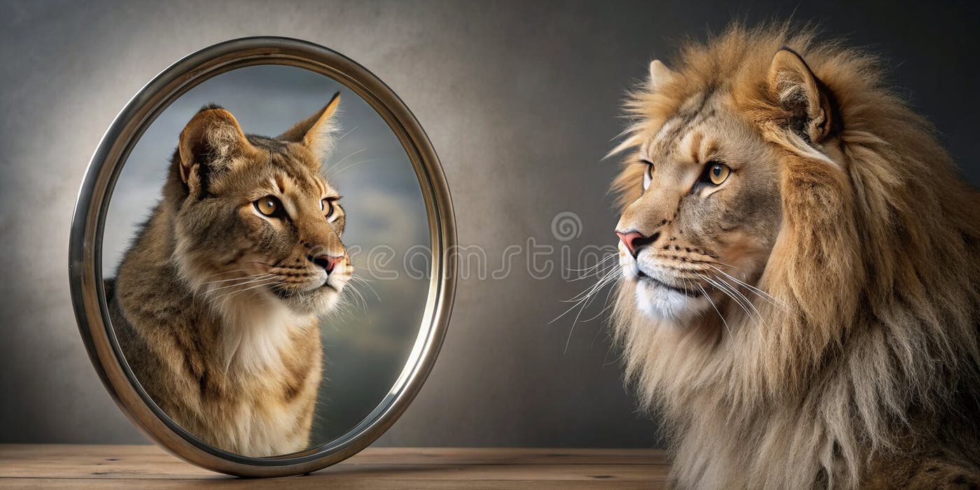 Cat Lion Mirror Stock Illustrations – 174 Cat Lion Mirror Stock ...