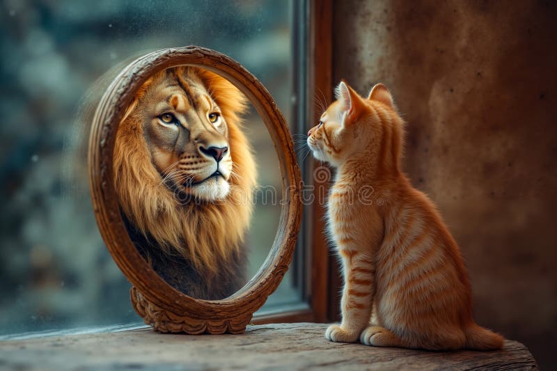 Lion's Reflection Ai Generated Stock Photos - Free & Royalty-Free Stock ...