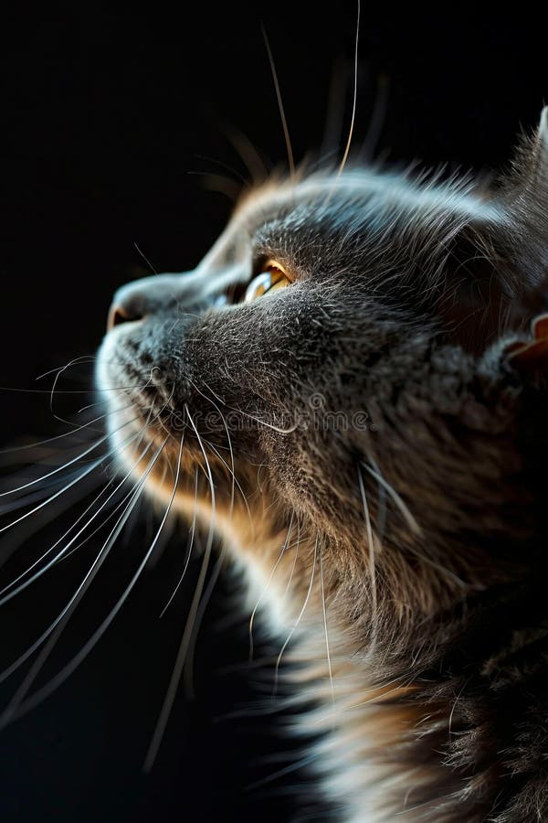 A Cat Looking Up at the Sky Stock Image - Image of generated, medium ...