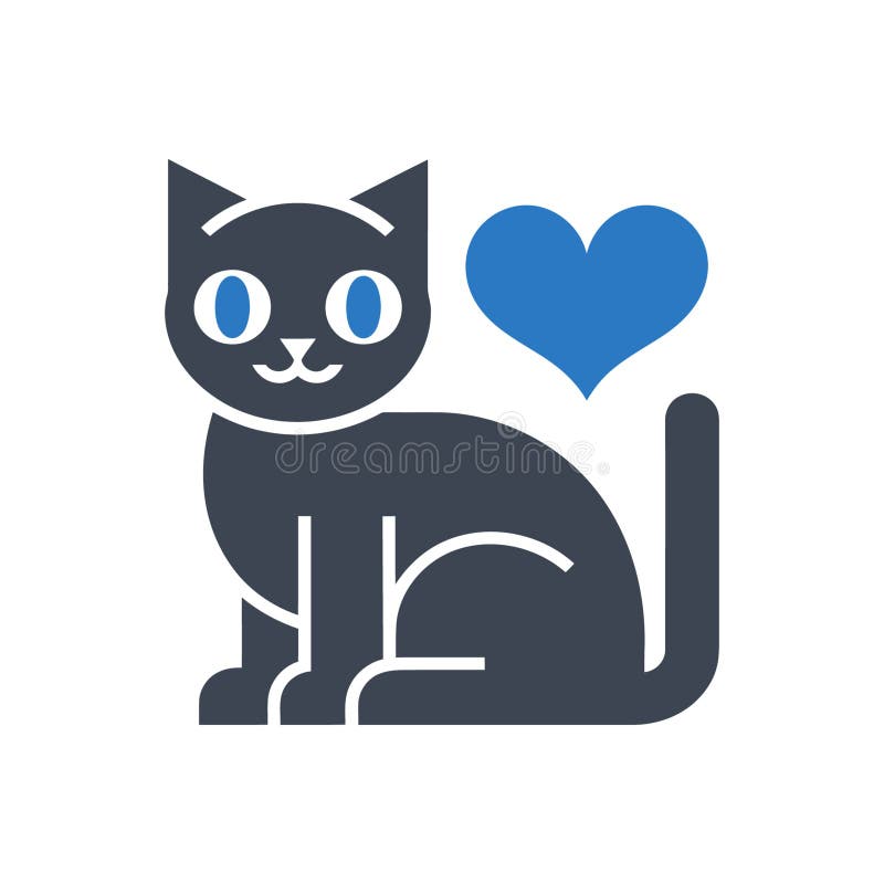 Cat Love Icon stock vector. Illustration of heart, love - 361752297
