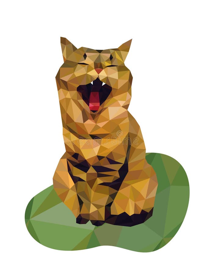 Cat in Low Poly Style. Vector Illustration Stock Vector - Illustration ...