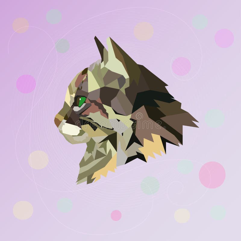 Cat Low Polygon. Geometric Illustration Stock Vector - Illustration of ...