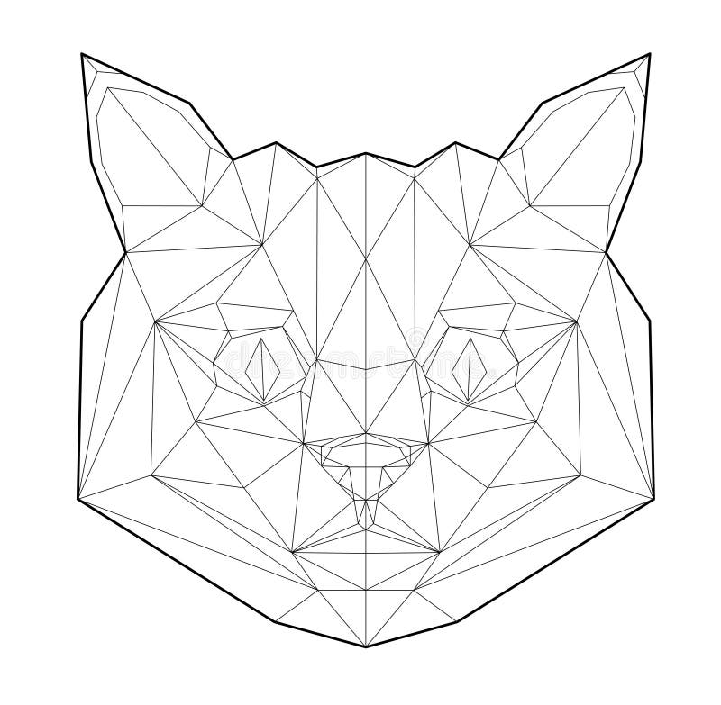 Cat - Low Polygon Illustration Stock Vector - Illustration of outline ...