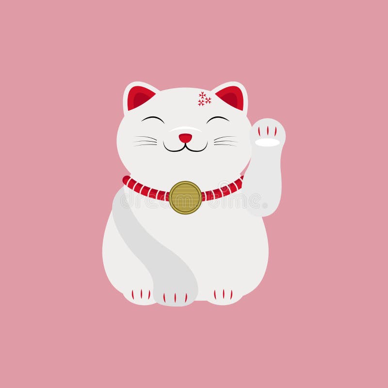Cat Lucky Charm Talisman Vector Japonaise Illustration de Vecteur ...